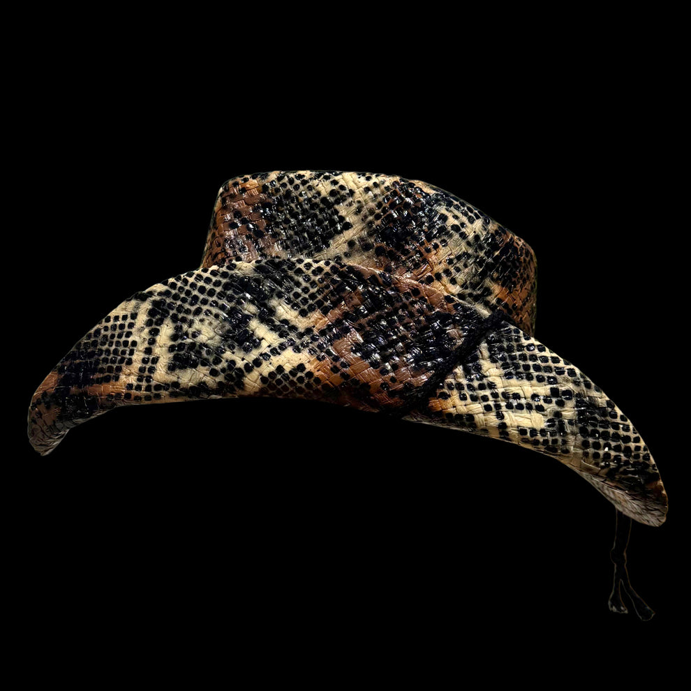 PRE-ORDER JUNE 2026 BROWN SNAKESKIN COWBOY HAT – SWAMP HATZ